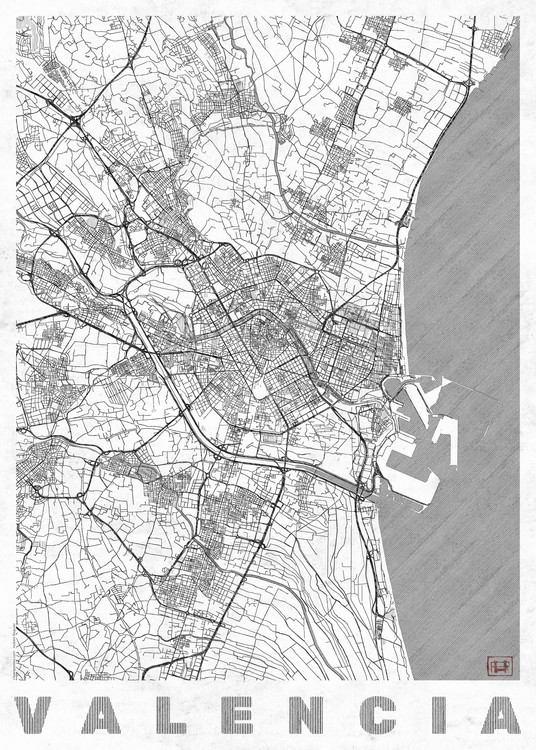 Mapa Valencia, Hubert Roguski | Mapas de cidades e mapas do mundo para ...