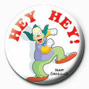 Button, badge THE SIMPSONS - krusty hey, hey! | Tips for original gifts