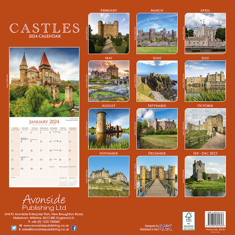 Castles - Calendários de parede 2024 | Compre em Europosters