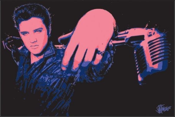 Art Print Elvis Presley - Microphone | Posters, Wall Art | Europosters