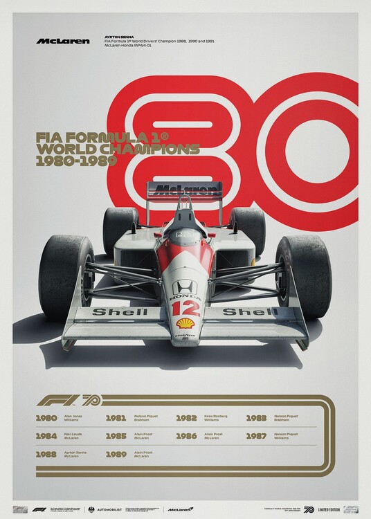 Formula 1 Decades - 80's McLaren Art Print | Buy at Europosters