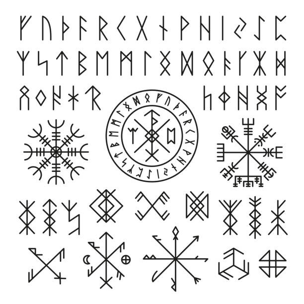 Wall Art Print | Futhark viking norse. Runic design icons,, LadadikArt ...