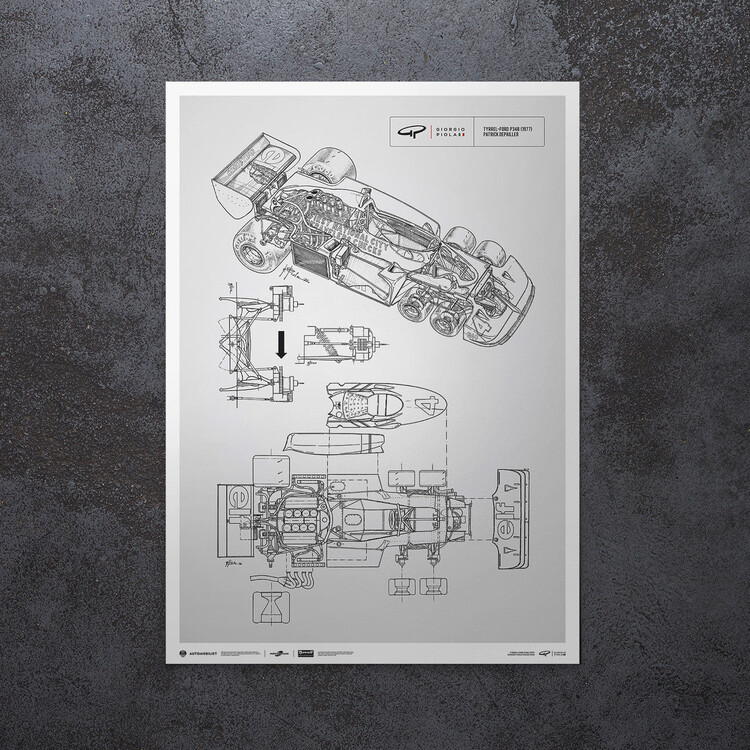 Art Print Giorgio Piola Technical Drawing - Tyrrell P34B - 1977 l ...