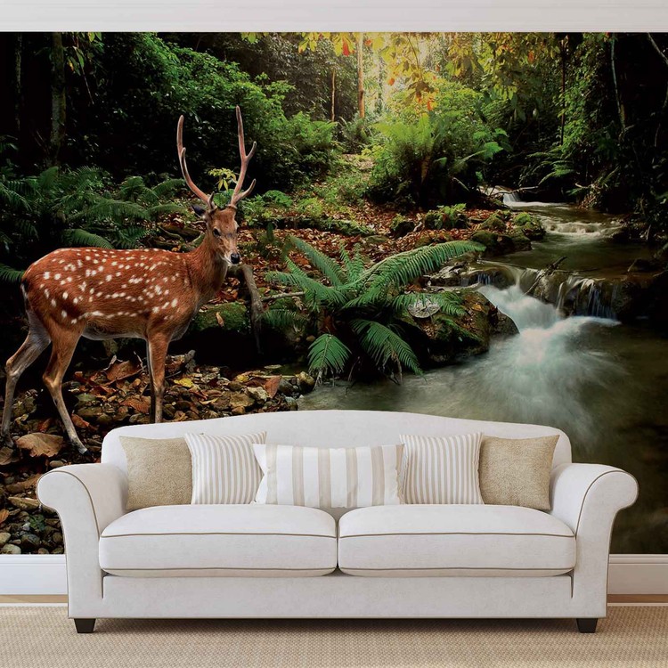 Deer in Forest Wall Mural | Buy online at Europosters