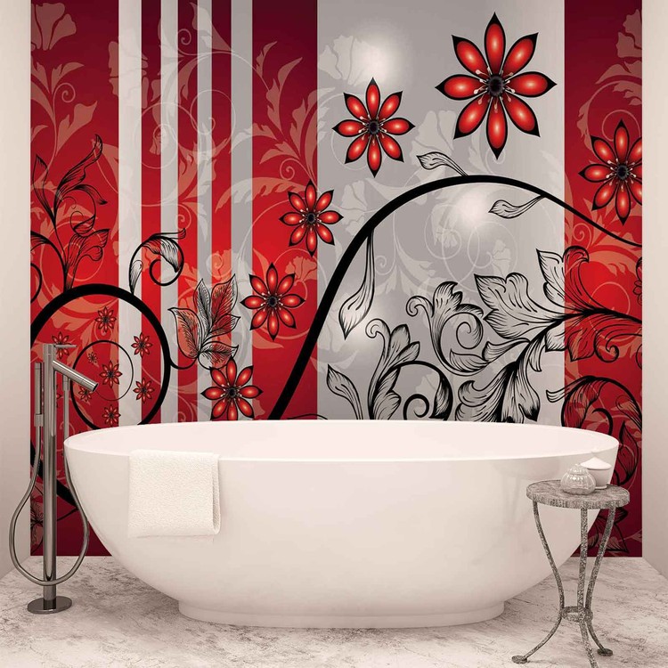 Flowers Floral Pattern Wall Mural | Buy online at Europosters