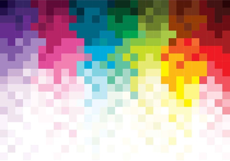 Rainbow Pattern Pixel Wall Mural | Buy online at Europosters