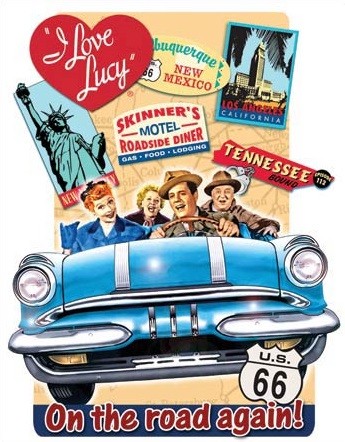 Lucy - On the Road | Collectible retro metal signs for your wall