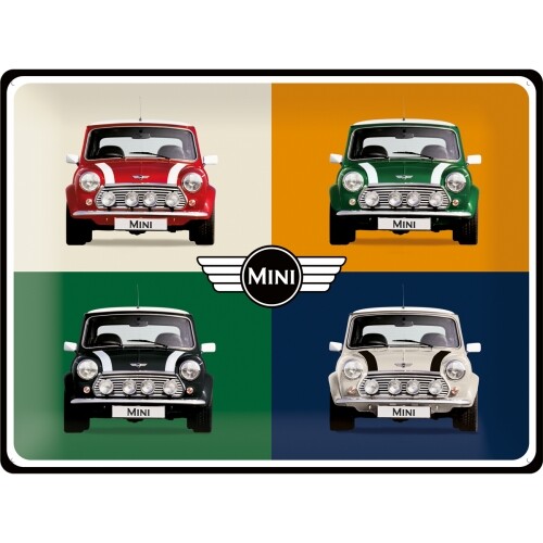 Mini Cooper - Pop Art | Collectible retro metal signs for your wall