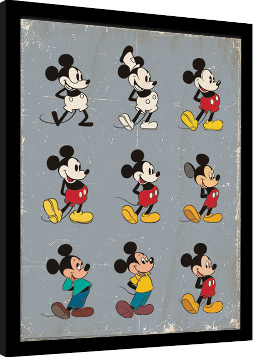 Uokvirjen plakat Mickey Mouse - Evolution | Plakati, slike | Europosterji