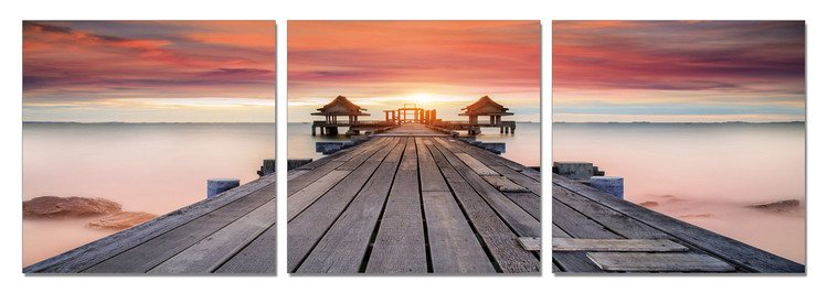 Pier - Sunset Mounted Art Print | Buy at EuroPosters