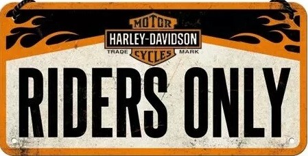 Placa metálica Harley-Davidson - Riders Only | Placas metálicas retro ...