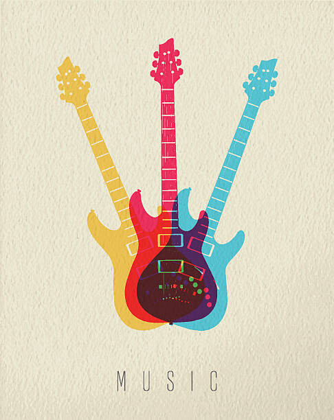 Poster Music concept icon electric guitar color design, cienpies | Wall ...