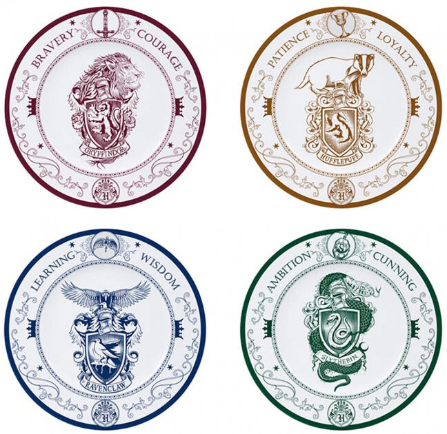 Pratos Harry Potter - Hogwarts Houses | Ideias para presentes originais