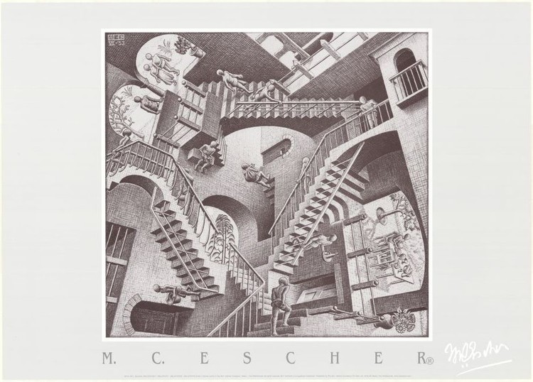 Art Print Relativity, 1953, M. C. Escher | Posters, Wall Art | Europosters