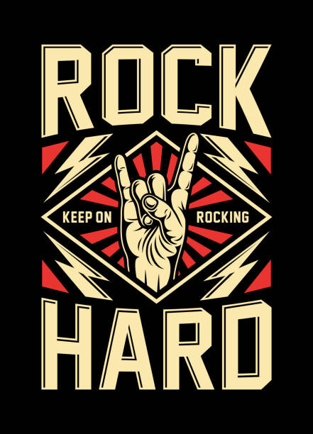 Wall Art Print | Rock On Hand Sign Vector Illustration, vectorkingdom ...