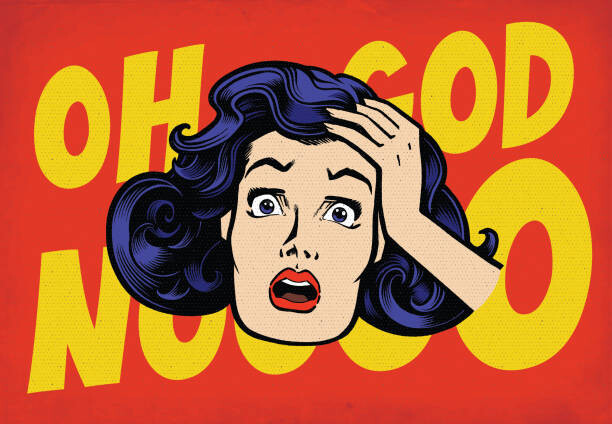 Wall Art Print | Shocked, scared, confused woman. Pop art, Man_Half ...