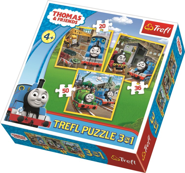 Jigsaw puzzle Thomas and Friends: Thomas Goes into Action 3in1 | Tips ...