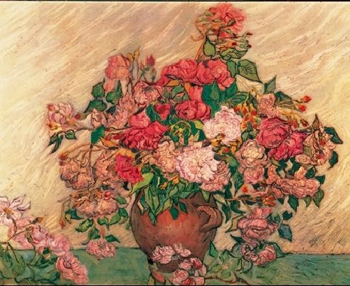 Art Print Vase with Pink Roses, 1890, Vincent van Gogh | Posters, Wall ...