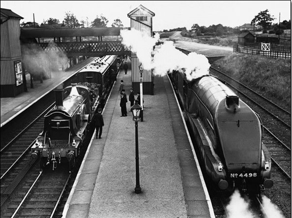 Steam train at Stevenage Station, 1938 Art Print | Buy at UKposters