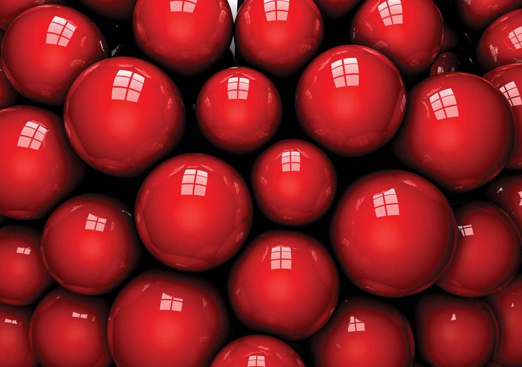 Abstract Modern Red Balls Wall Paper Mural | Buy at EuroPosters