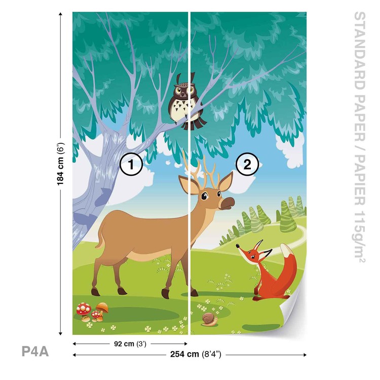 Animals in The Forest Wall Paper Mural | Buy at EuroPosters