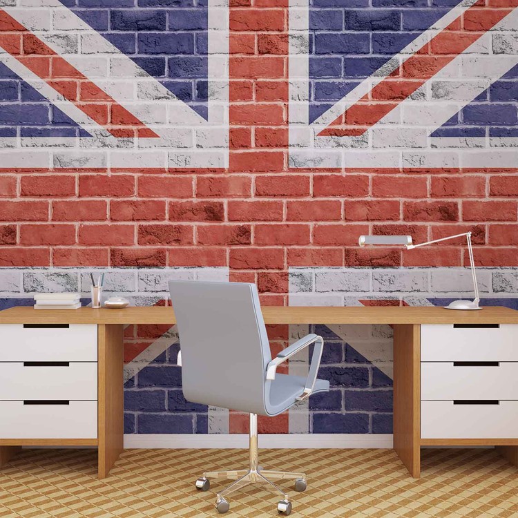 Brick Wall Union Jack Wall Paper Mural | Buy at EuroPosters