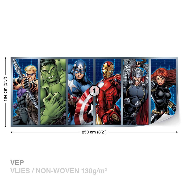 Marvel Avengers Wall Paper Mural | Buy at EuroPosters