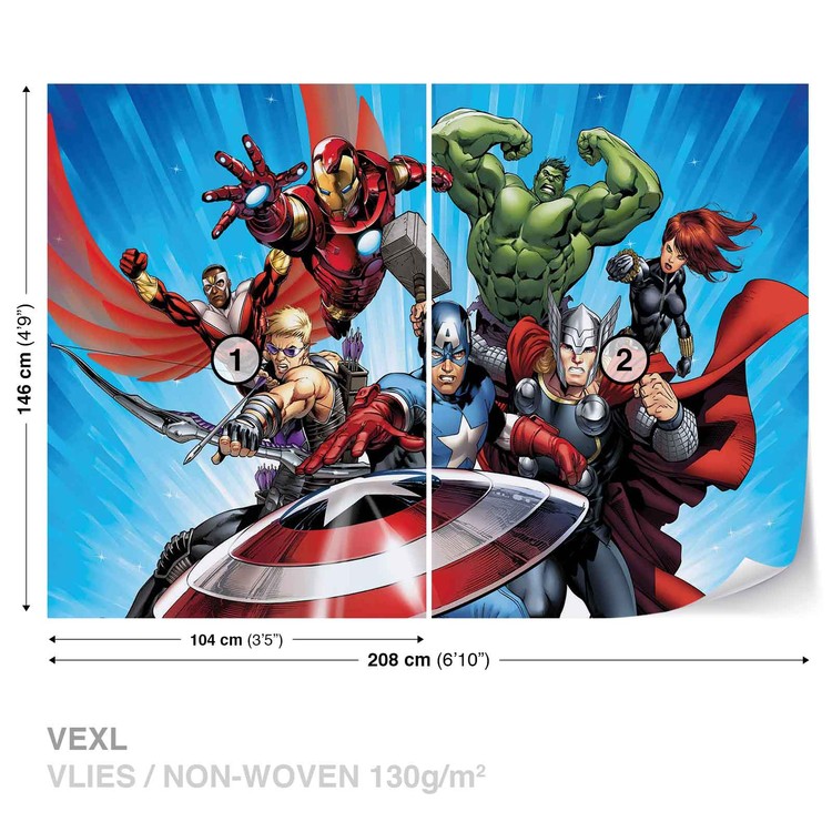 Marvel Avengers Wall Paper Mural | Buy at EuroPosters