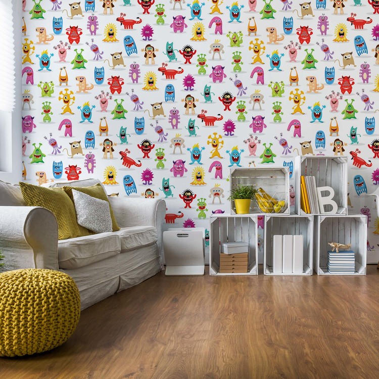 Monsters Pattern Wall Paper Mural | Buy at EuroPosters