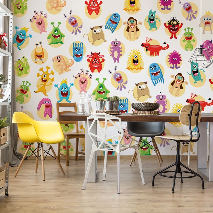 Monsters Pattern Wall Paper Mural | Buy at EuroPosters