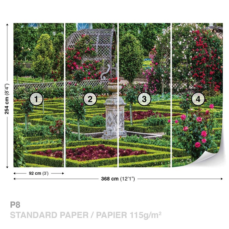 Rose Garden Wall Paper Mural | Buy at EuroPosters