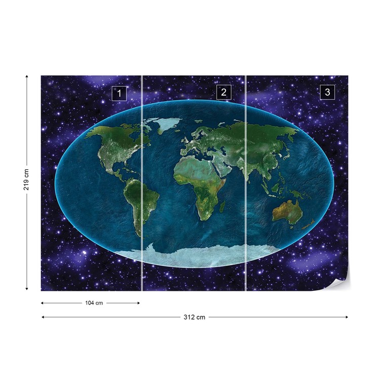 World Map Atlas Wall Paper Mural | Buy at EuroPosters