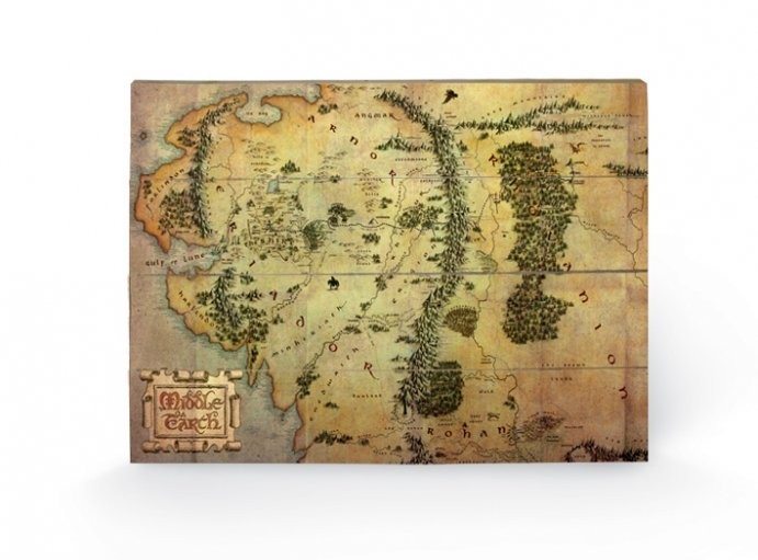The Hobbit - Middle Earth Map Wooden Art | Sold at EuroPosters